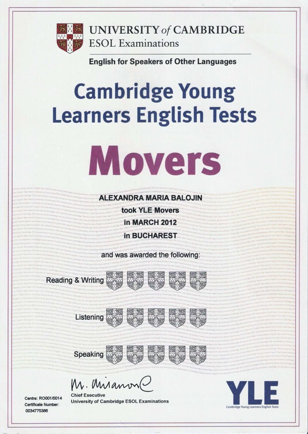Cambridge levels for elementary students - English Testing Platform For ...